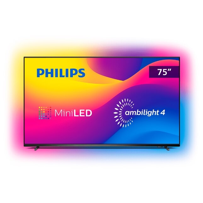 Smart TV LED 75 Polegadas Mini LED 75PML9507/78 UHD 4K Ambilight - Philips.